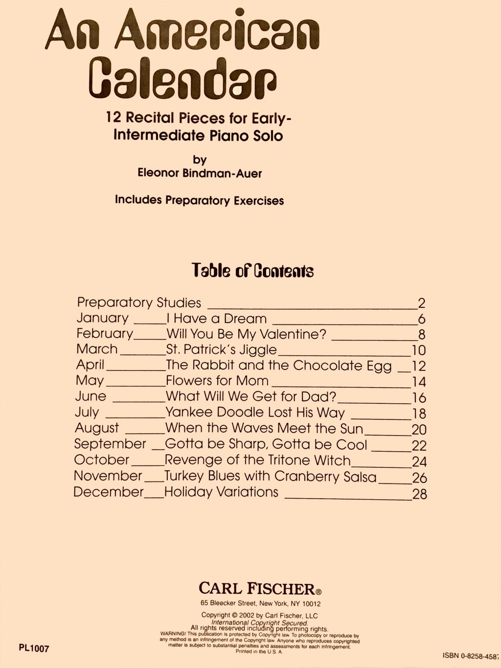 An American Calendar | Eleonor Bindman